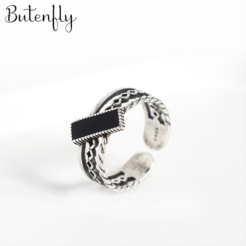 Persoonlijkheid Bohemian Vintage Zwarte Ringen Voo... – Grandado