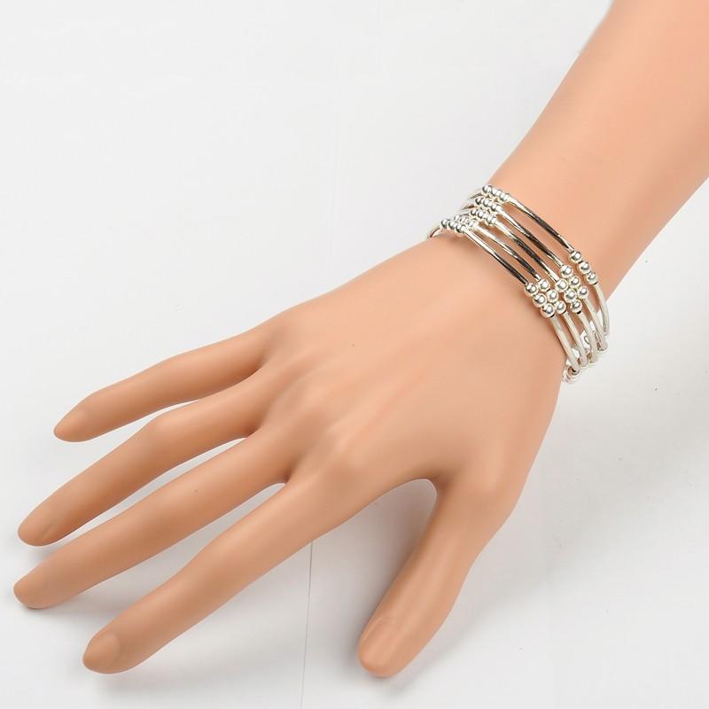 40pcs Unisex Memory Wire Wrap Bracelets Silver Col... – Vicedeal