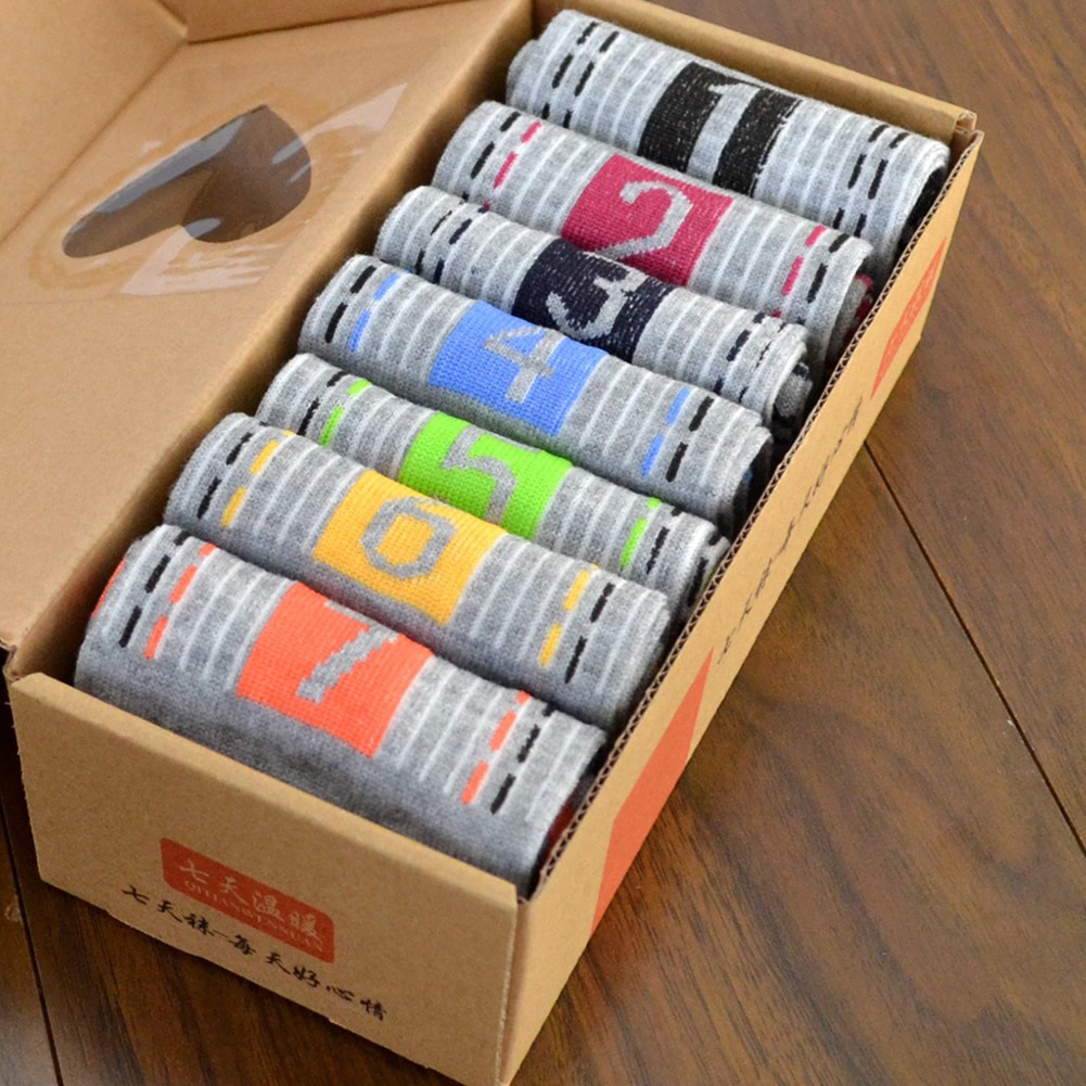 Cotton Socks 7 Days Week Number Ankle Socks Crew S... – Grandado