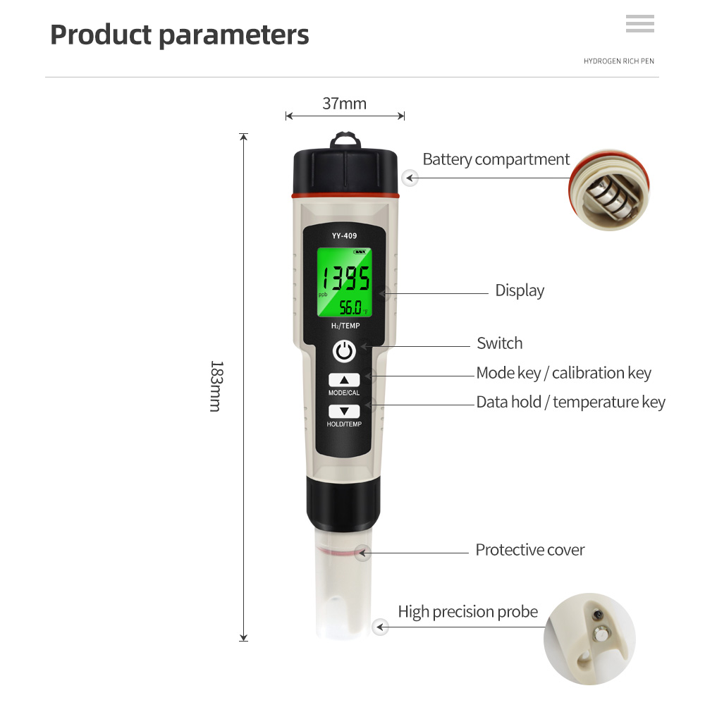 2 in 1 H2 & Temp Meter Hydrogen Rich Detector ... – Grandado