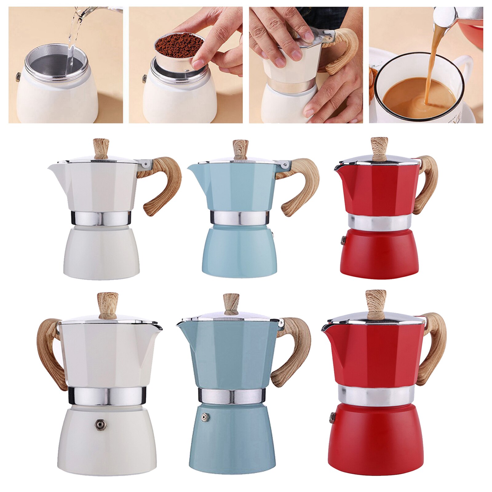 Mocha Coffee Maker Portable Aluminum Percolator Ho... – Vicedeal