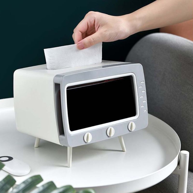TV Tissue Box Dispenser Storage Napkin Case with M... – Grandado
