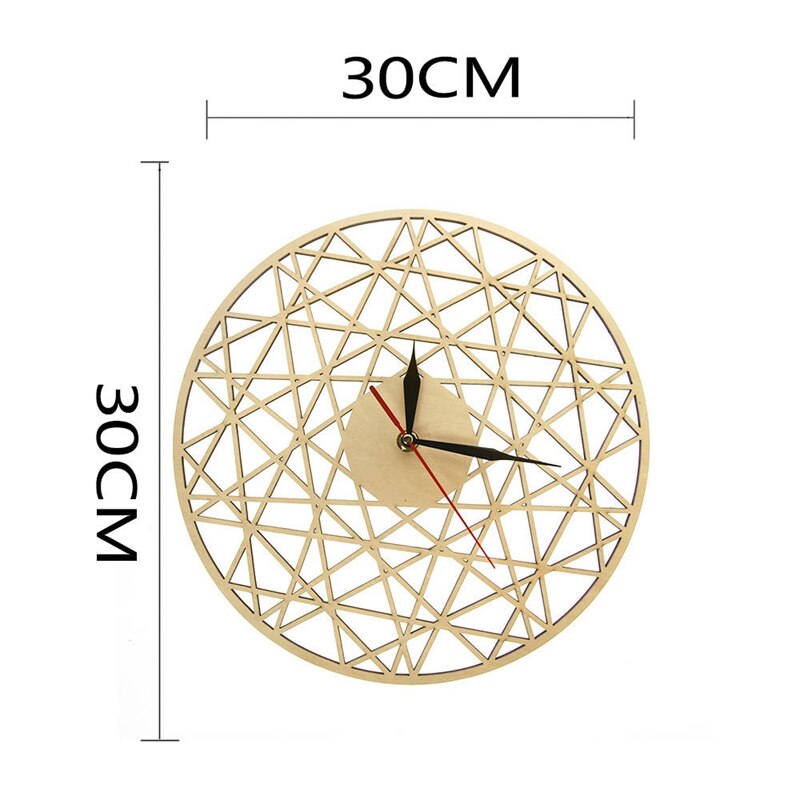 Polygonal Modern Geometric Wooden Wall Clock Cobwe... – Grandado