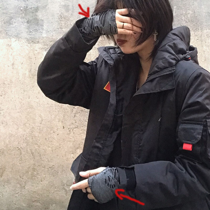 Gothic Emo Fingless Gloves Halloween Accessories P... – Grandado