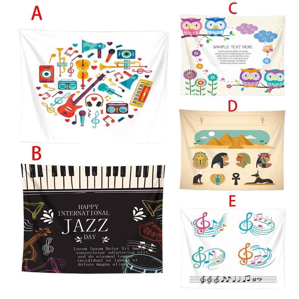 Music Tapestry Fabric Wall Hanging Decor for Bedro... – Grandado