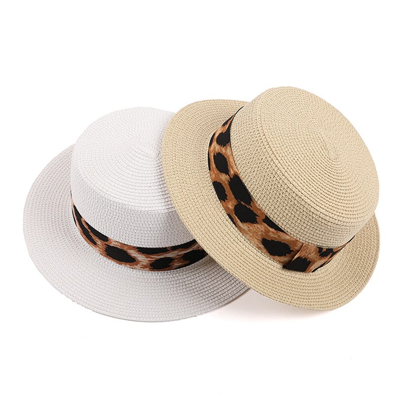 Leopard Straw Fedoras Hat Woven Shade Sunscreen Sh... – Grandado