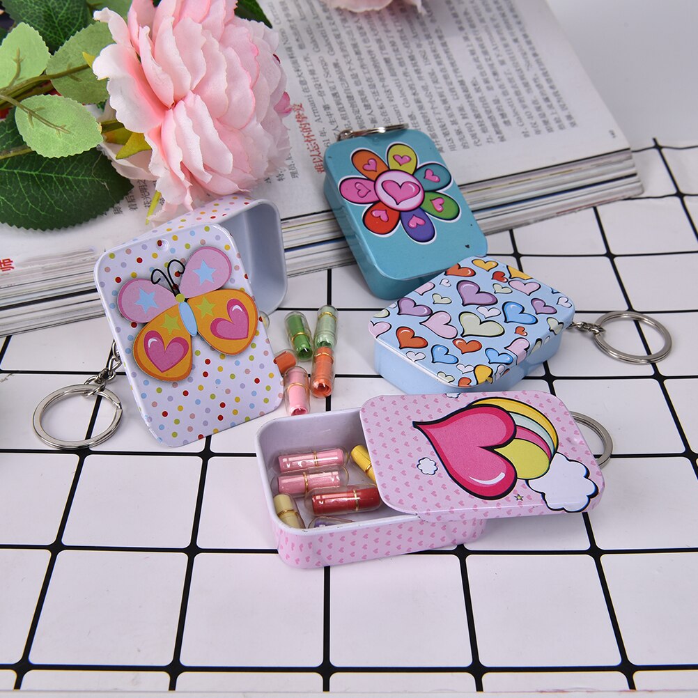 Mini Square Pill Cases Portable Iron Box Key Ring ... – Grandado