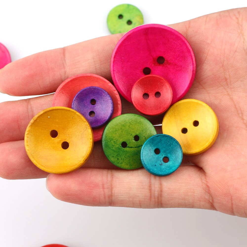 10-50PCS Multi Sizes Round Buttons Mixed 2-Holes W... – Vicedeal