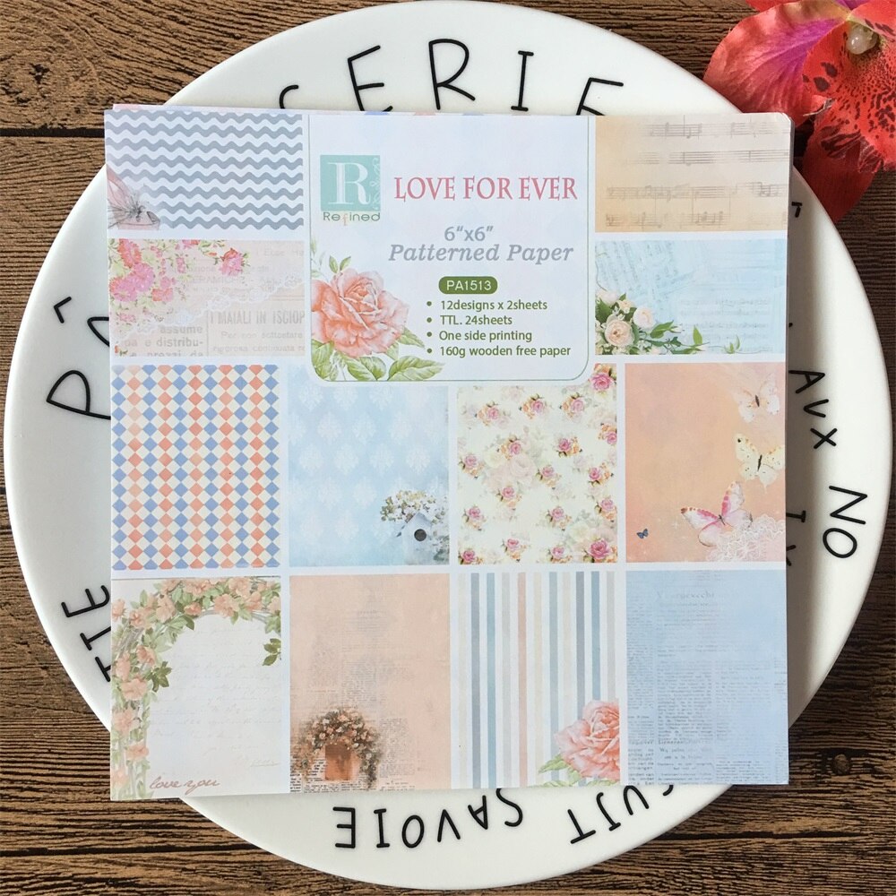 24pcs/Pack 6*6inch Love For Ever Patterned Paper P... – Vicedeal