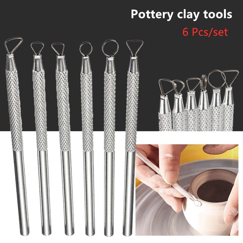 6 Pieces/set of Stainless Steel Handle Clay Sculpt... – Grandado