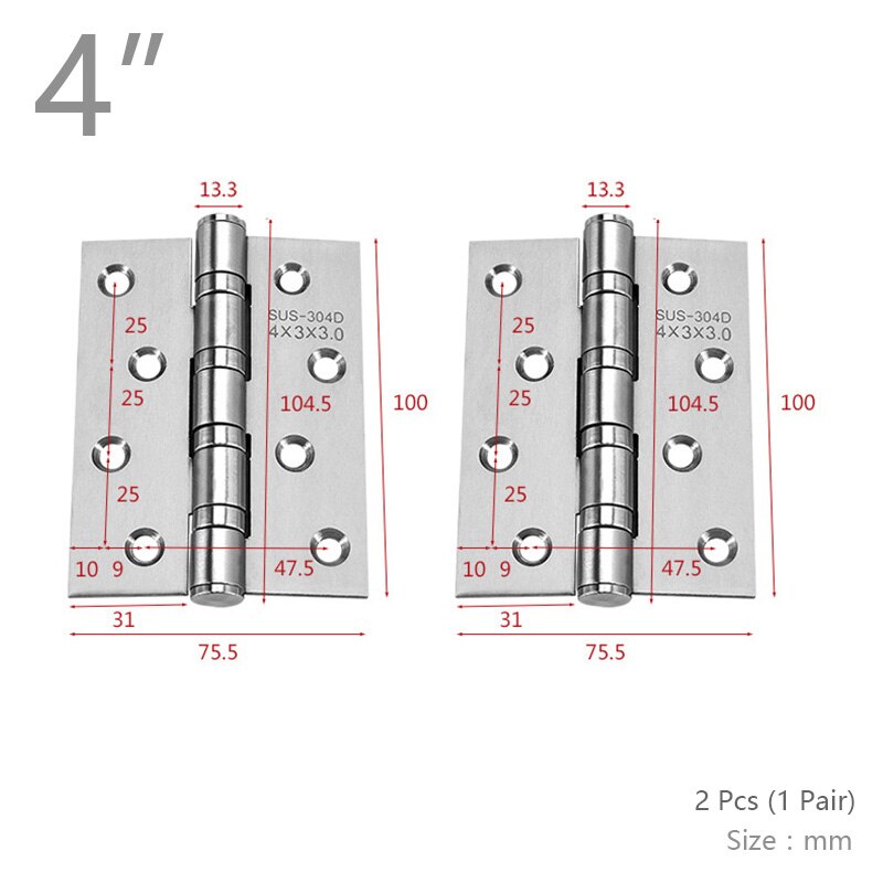 High Door Hinges, 2 Pcs (1 Pair) SUS 304 Stainless... – Vicedeal
