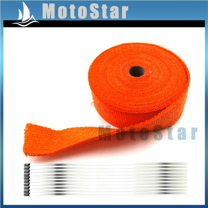 Orange 2" x 50 FT Lava Rock Exhaust Wrap Head... – Vicedeal