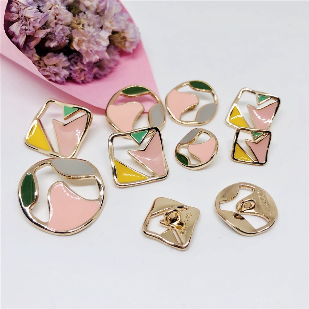 10pcs 15/20/25mm Personality Round Square Buttons ... – Vicedeal