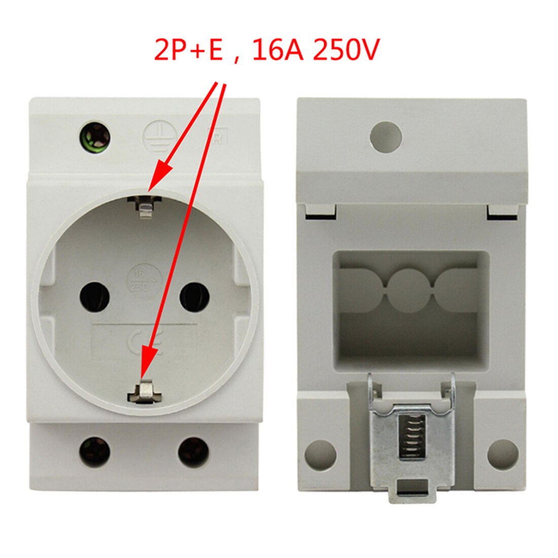 1PCS EU Type 35mm DIN Rail Mount AC Power Socket 1... – Grandado