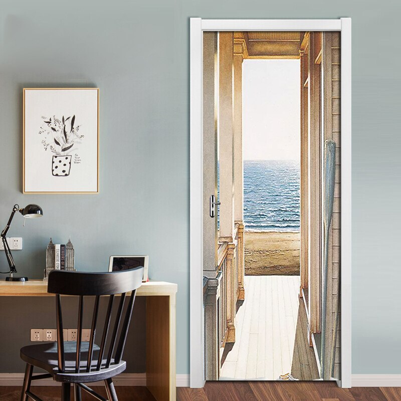 Open Door To The Sea Art Picture 3D Wall Murals PV... – Grandado