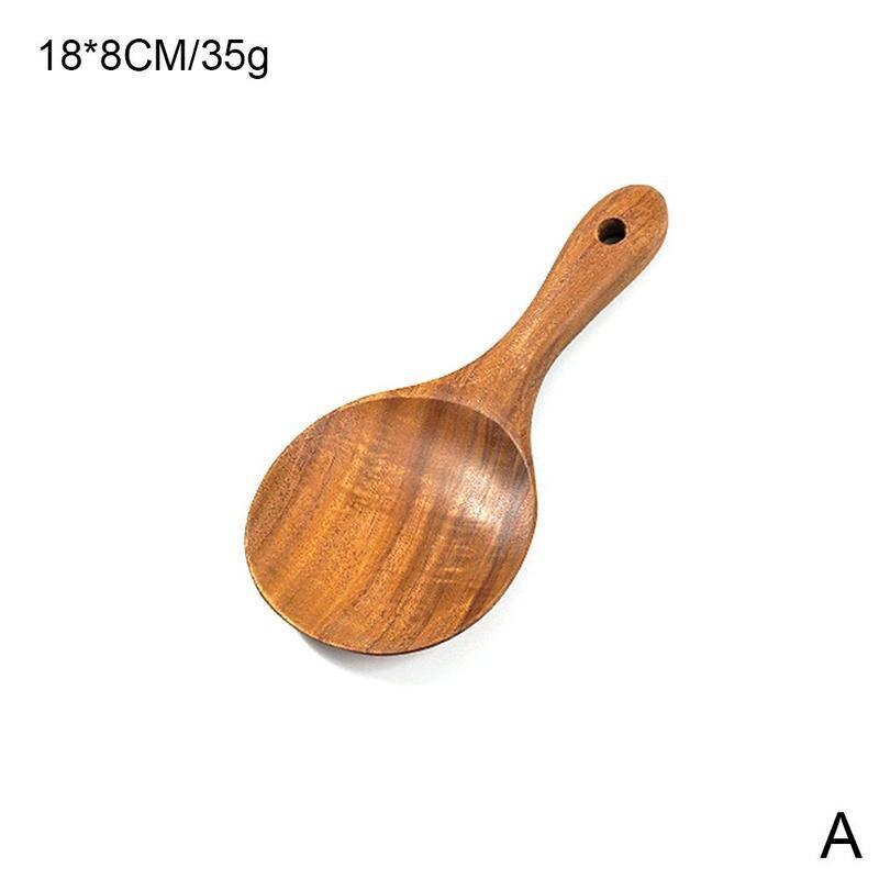 Natural Wood Tableware Spoon Ladle Turner Long Ric... – Grandado
