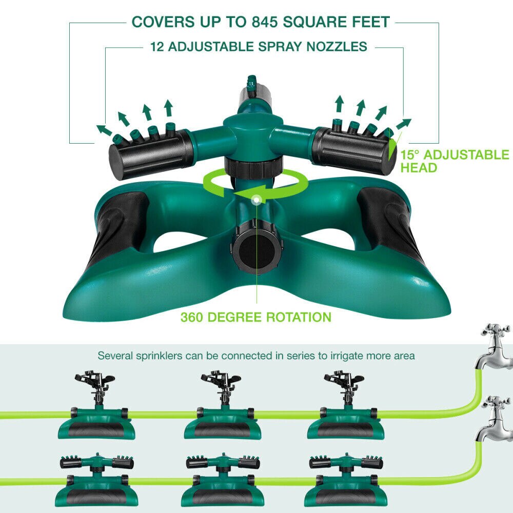 360 Degree Rotating Garden Lawn Sprinkler Automati... – Grandado