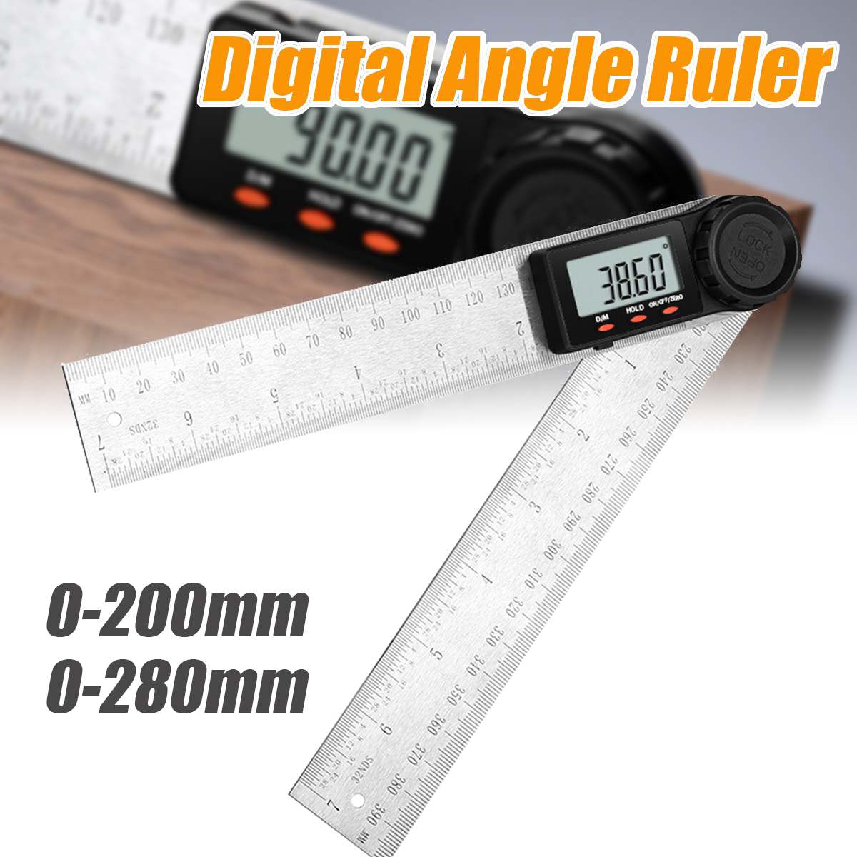280mm/200mm Digital Protractor angle finder ruler ... – Grandado