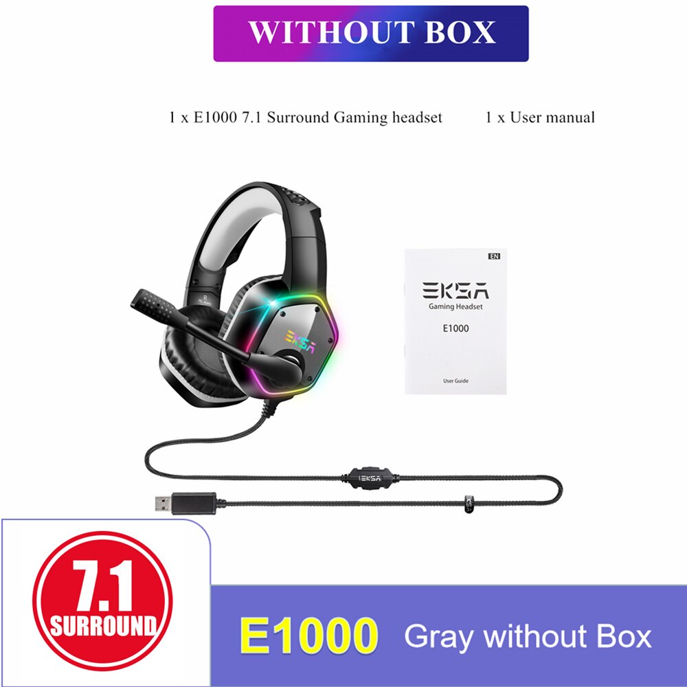 EKSA PC Gaming Headset Gamer E1000 USB 7.1 Surroun... – Vicedeal