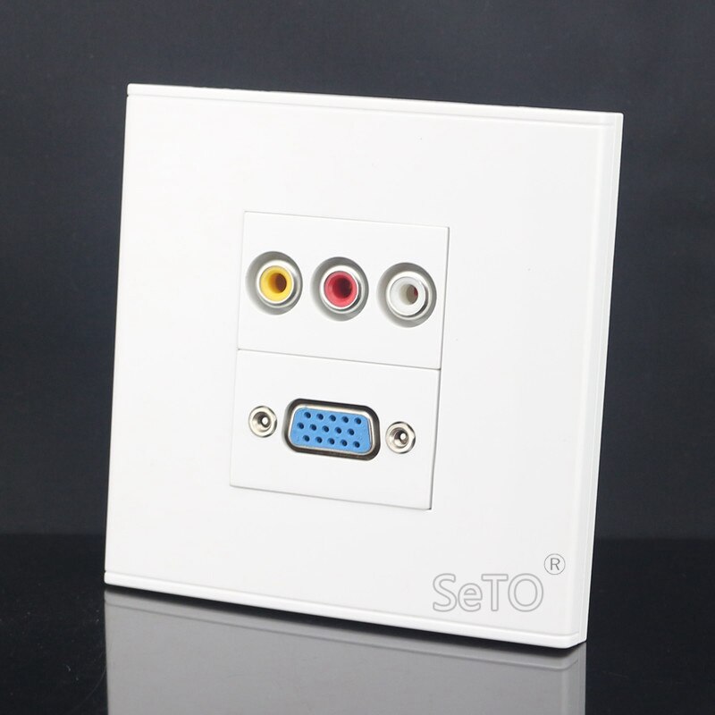 SeTo 86 Type Single Port RCA AV Audio + VGA Elbow ... – Grandado