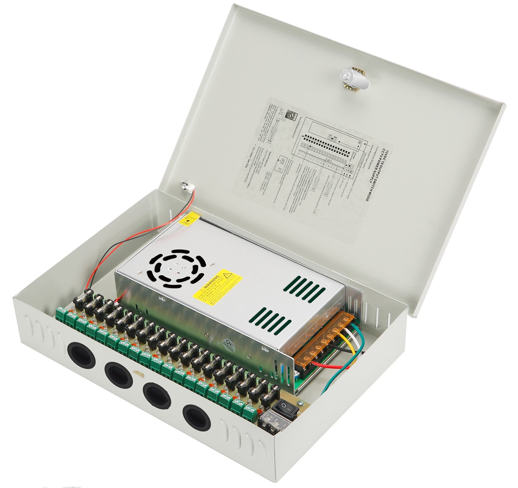CCTV Power Supply Box, 18-Port Kanal DC 12V 30A 36... – Grandado