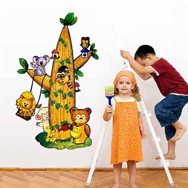 kids toy cartoon happy animal tree house home deca... – Grandado
