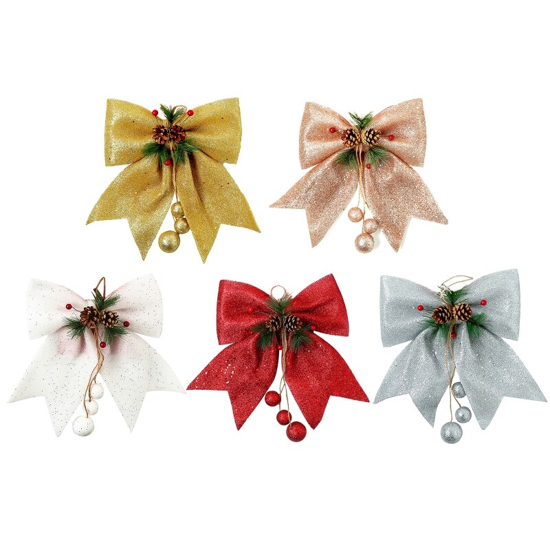 Christmas Bows with Pine Cones for Wreath Garland ... – Vicedeal