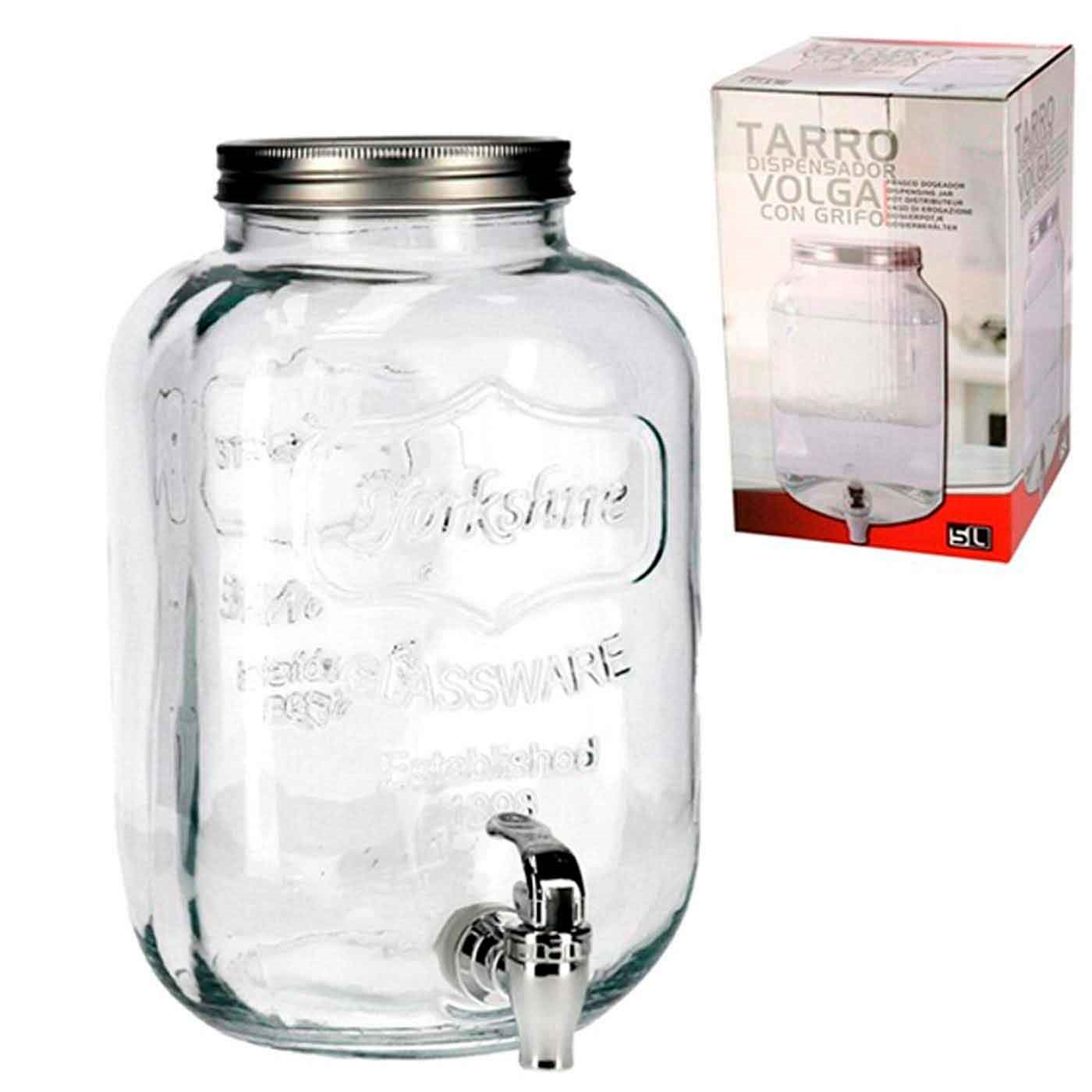 Tarro dispensador de bebidas de vidrio con grifo 5... – Grandado