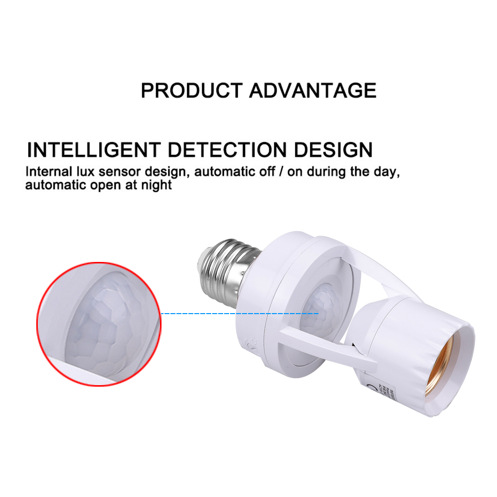 Thuis E27 Converter 100-240V Pir Motion Sensor Soc... – Grandado