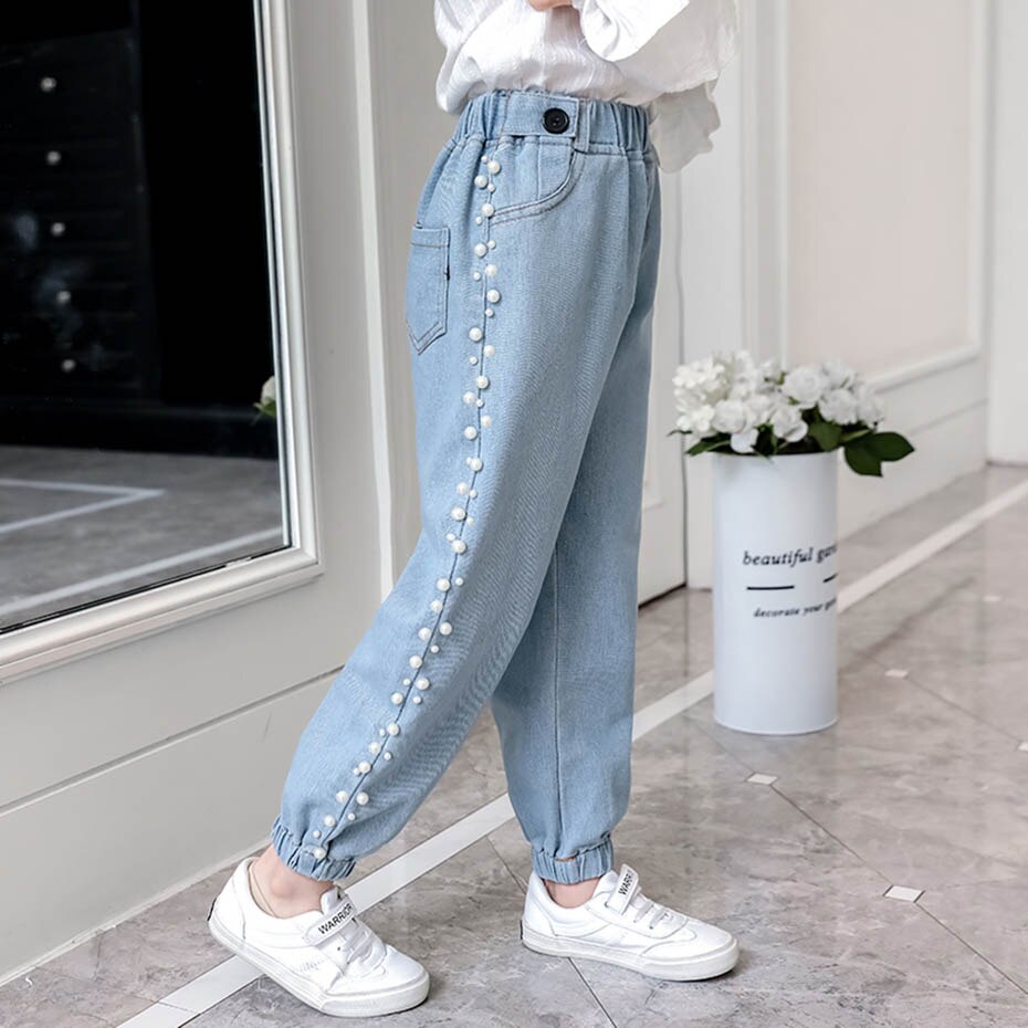 Summer Casual Teenager Blue Jeans For Girl Loose S... – Grandado