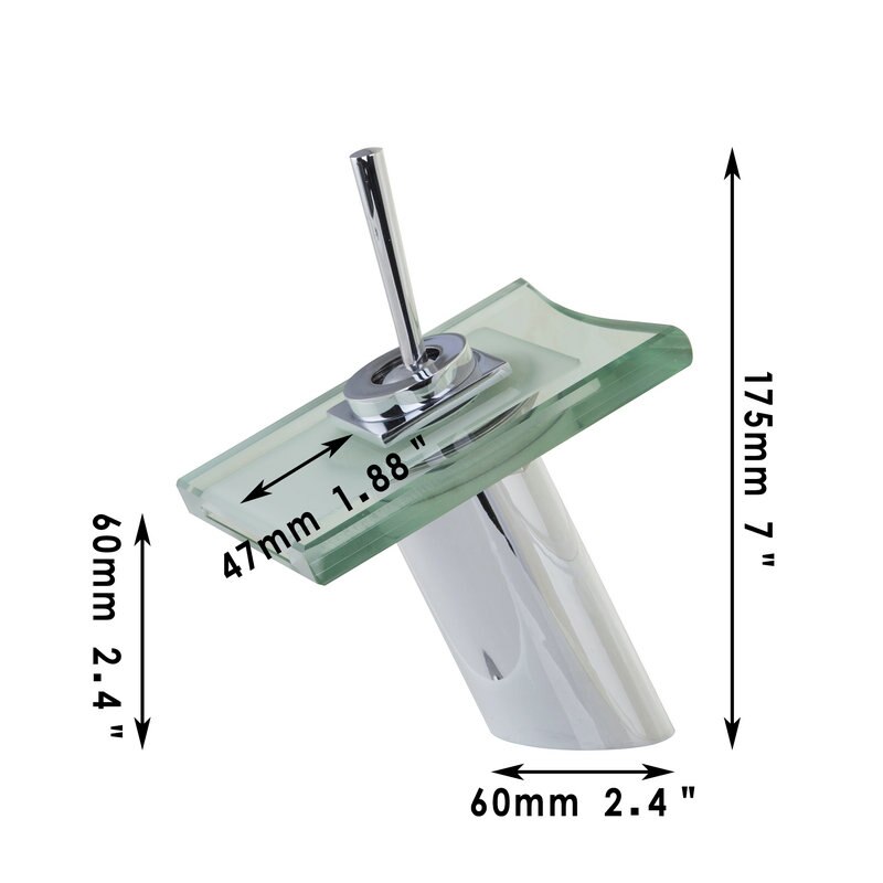 YANKSMART LED Chrome Bad quadrat glas Hähne Mische... – Vicedeal