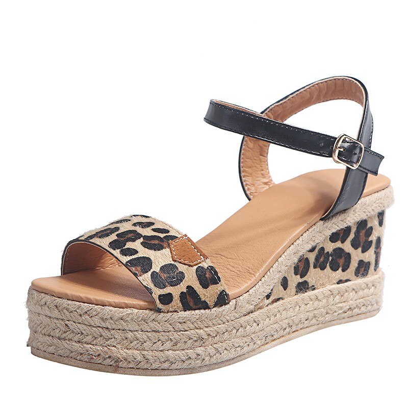 Women's Sandals Summer Ladies Girls Leopard Wedges... – Vicedeal