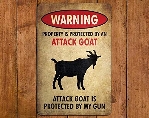 Tamengi Beware of Goat 8 x 12 Funny Metal Sign War... – Vicedeal