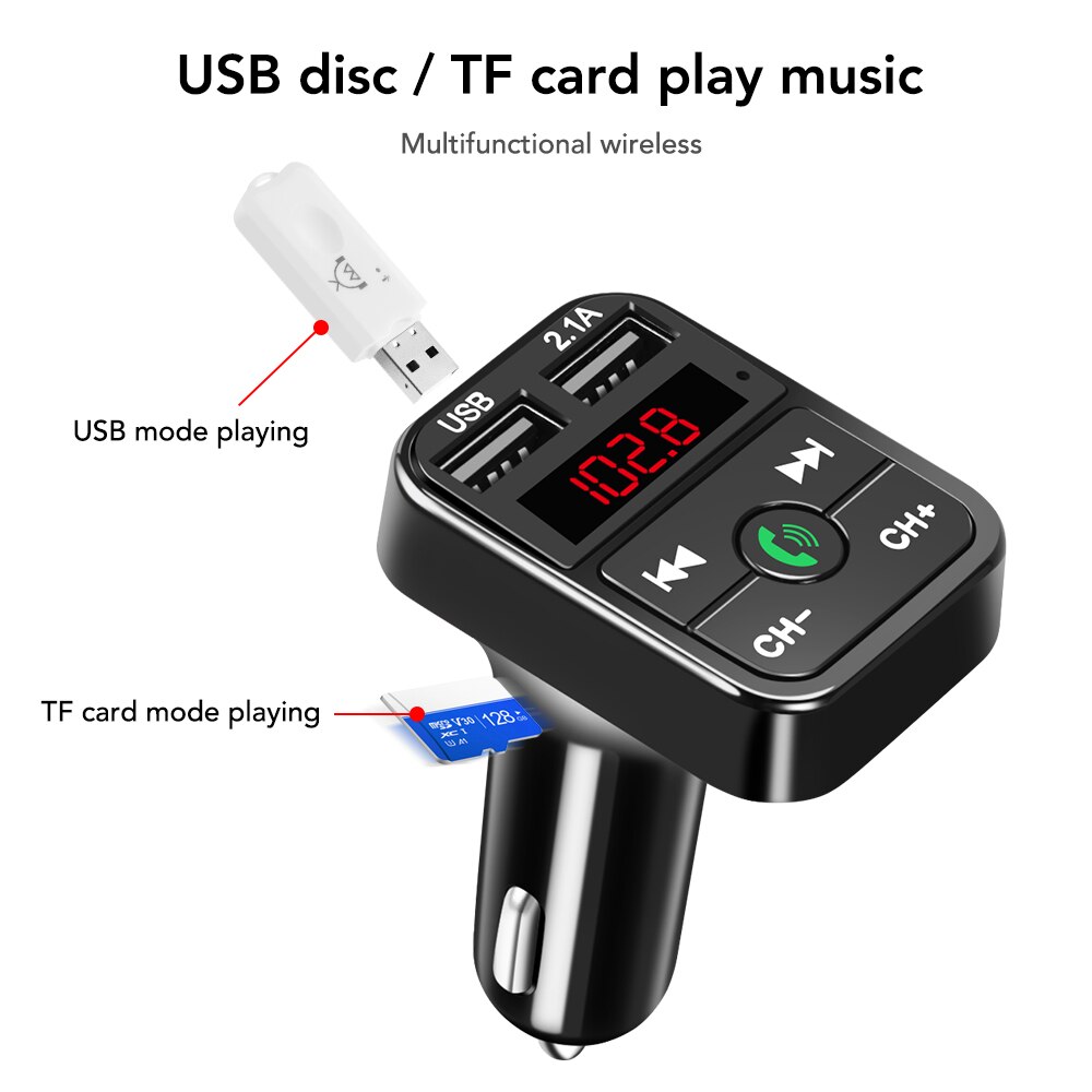 Car Kit Bluetooth FM Transmitter MP3 Player USB Ch... – Grandado