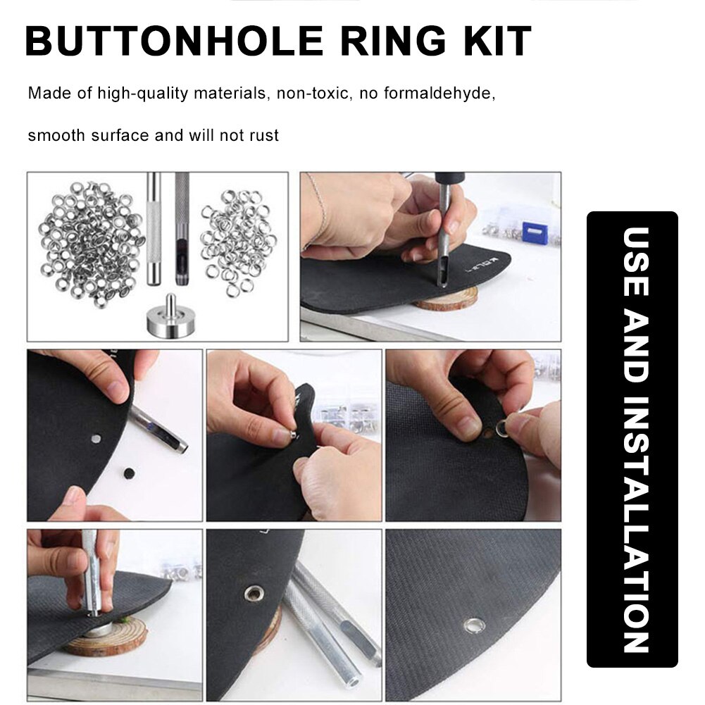 100pcs Metal Eyelets Grommets Rings Kit with Mount... – Vicedeal