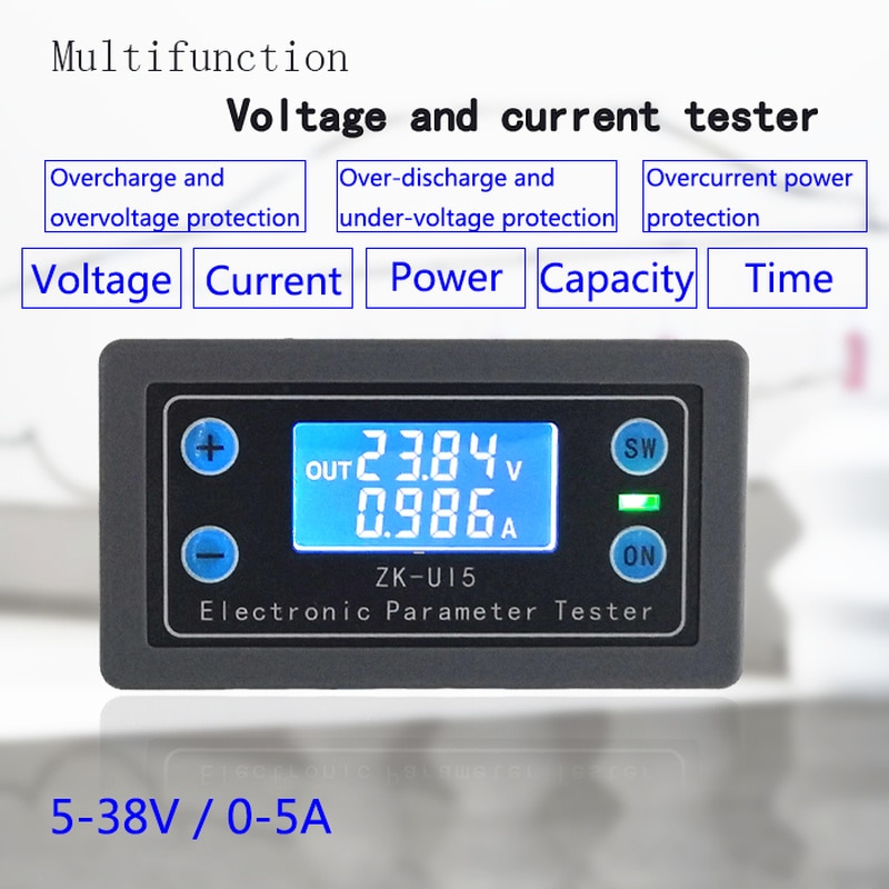 DC5-38V Battery Tester Voltmeter ammeter electroni... – Vicedeal
