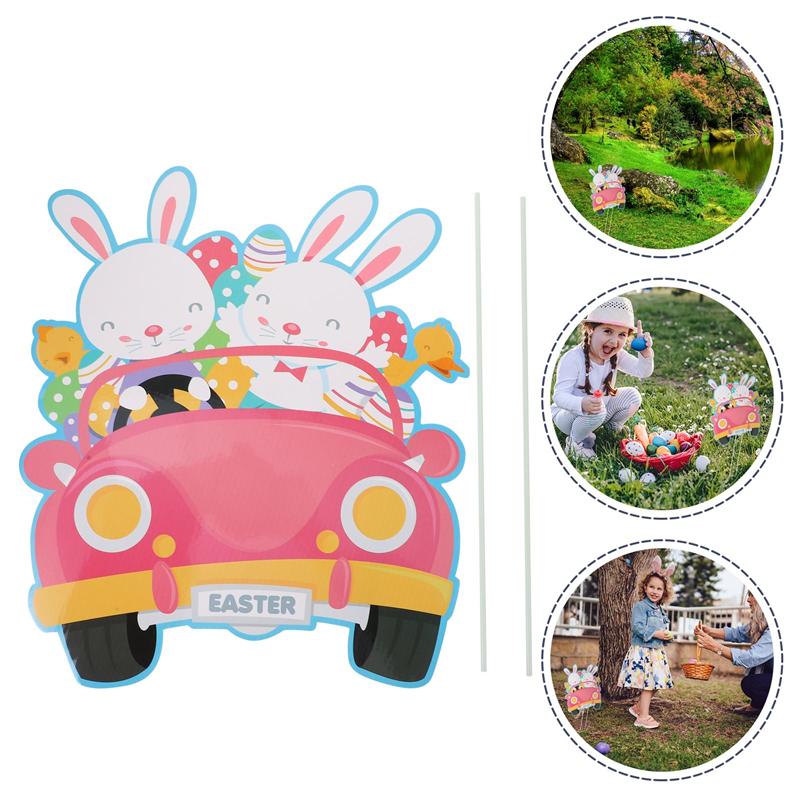 Cartel de Pascua con huevos de conejito, decoració... – Grandado