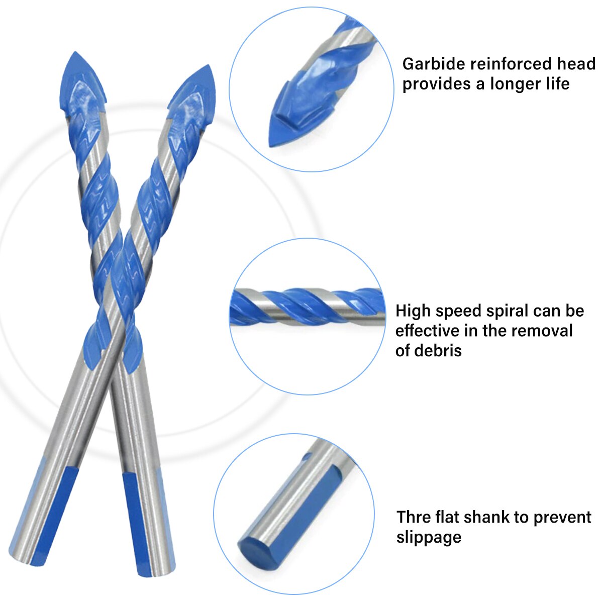 5/7 Pcs Set Drill Bits Triangular-overlord Handle ... – Grandado