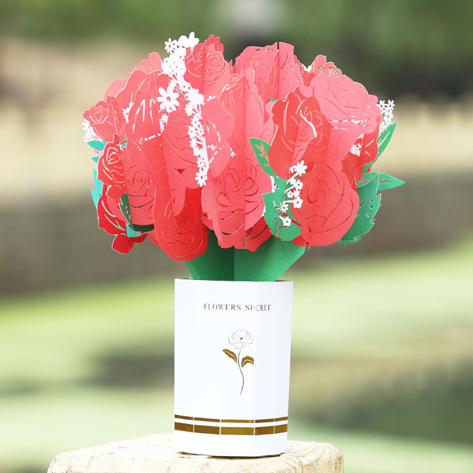 3D Pop Up Rose Bouquet Paper Sculpture DIY Handmad... – Vicedeal