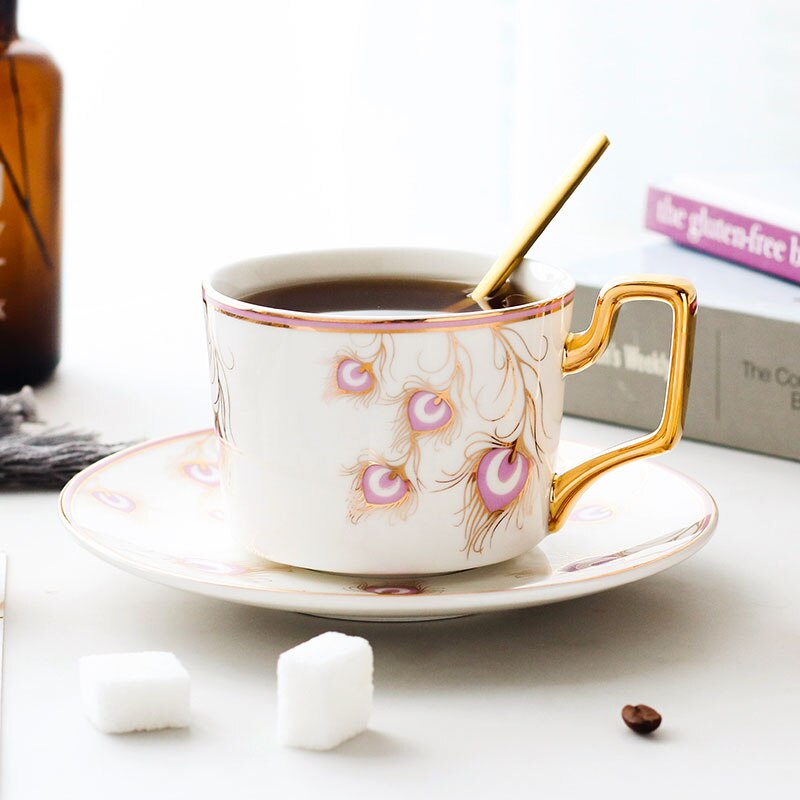 simple coffee cup sets top Bone China Porcelain te... – Grandado
