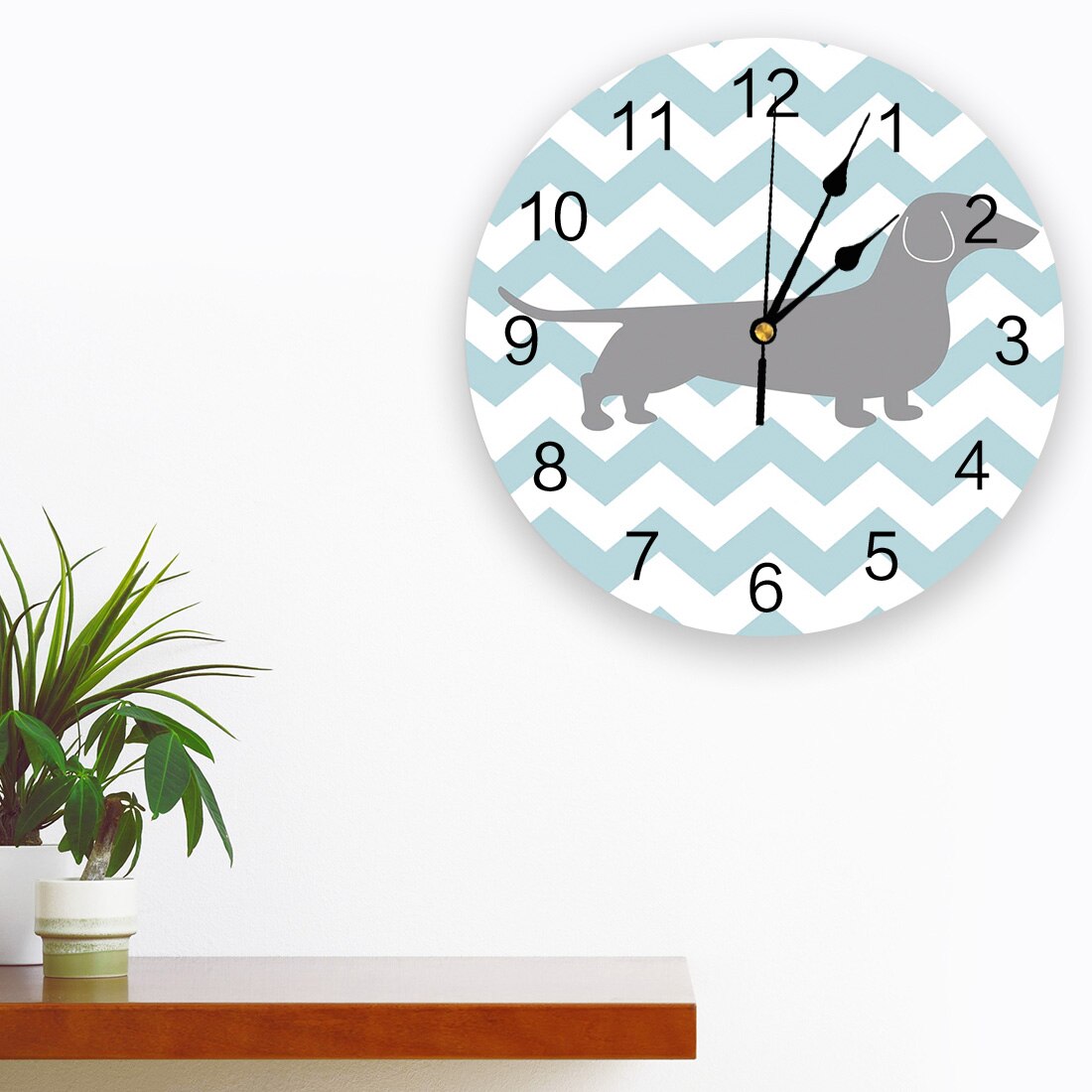 Dachshund Dog Silhouette PVC Wall Clock Wall Decor... – Grandado