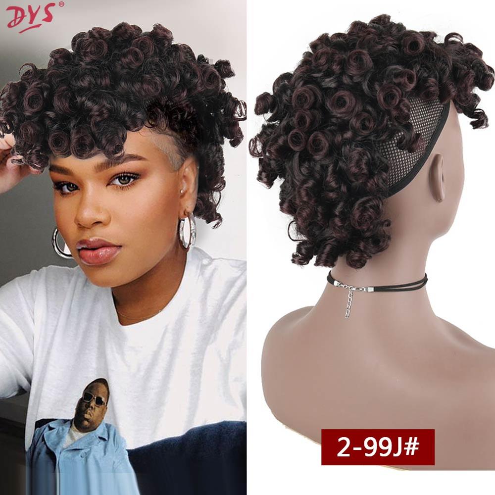 Short Curly Ponytail Extension with bangs Afro Hig... – Grandado
