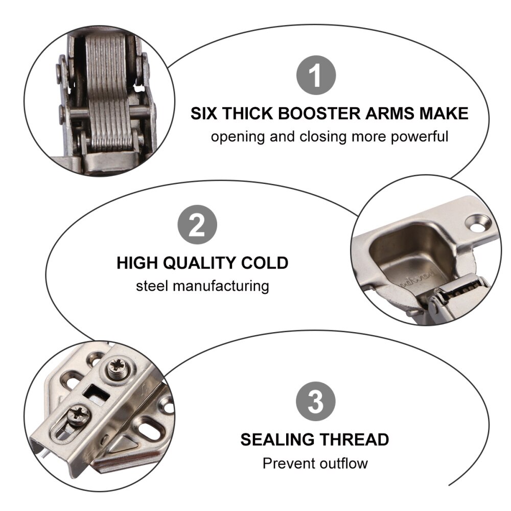 12PCS Thickness Steel Hinges Furniture Hinges Hydr... – Grandado
