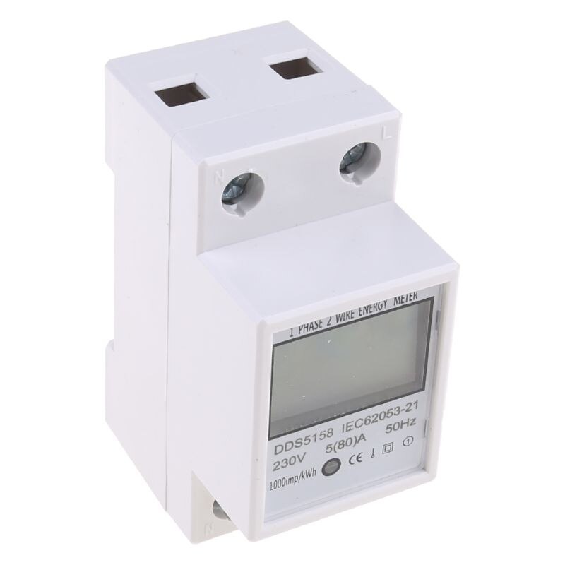 Digital Energy Meter Din Rail Mount 5-80A LCD Back... – Grandado