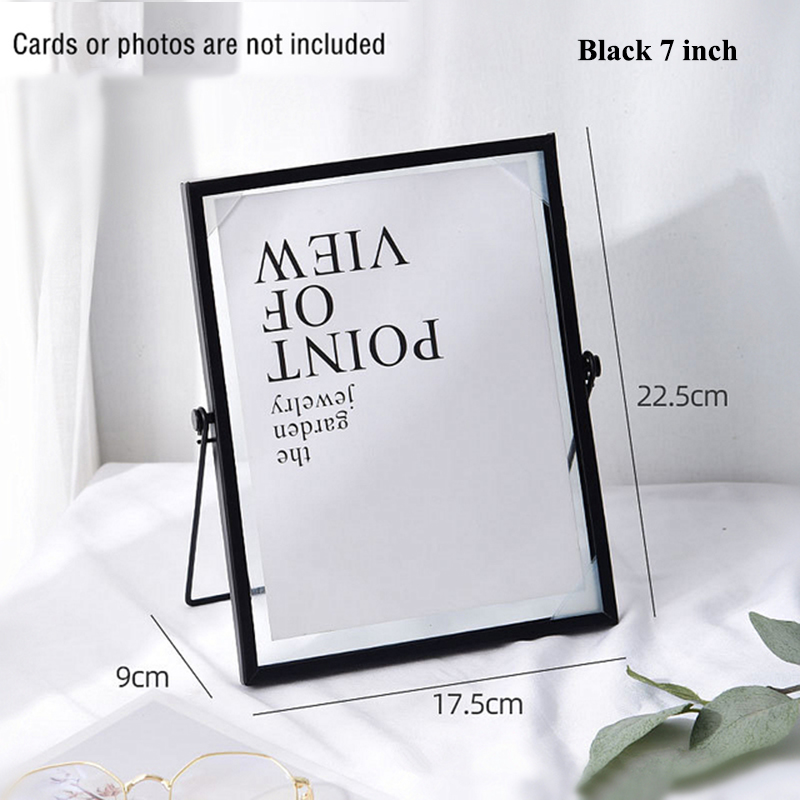 Nordic Geometric Metal Photo Frame Gold Glass Phot... – Grandado