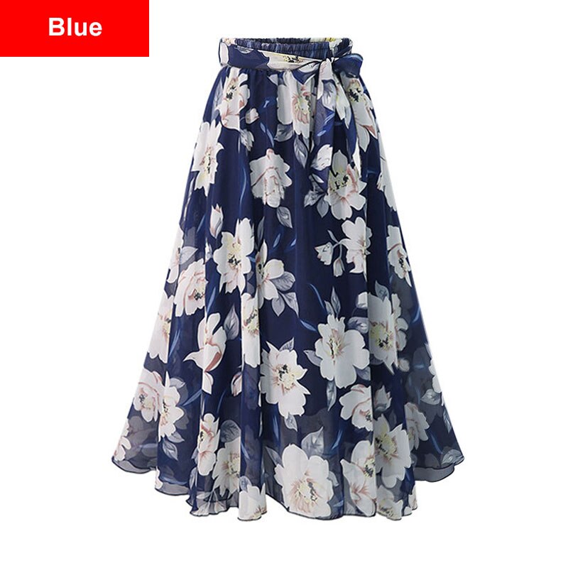 Plus Size Bloemenprint Lange Rok 4Xl 5Xl Vrouwen V... – Vicedeal