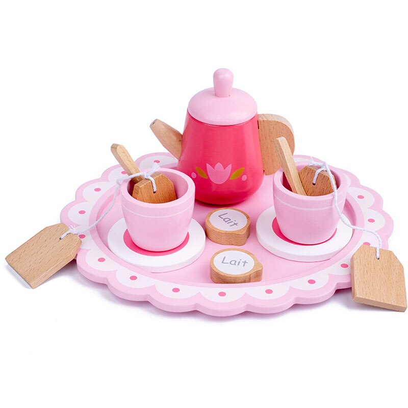 Girl Kitchen Wooden Tea Set Toy Kids Mini Tea Set ... – Vicedeal