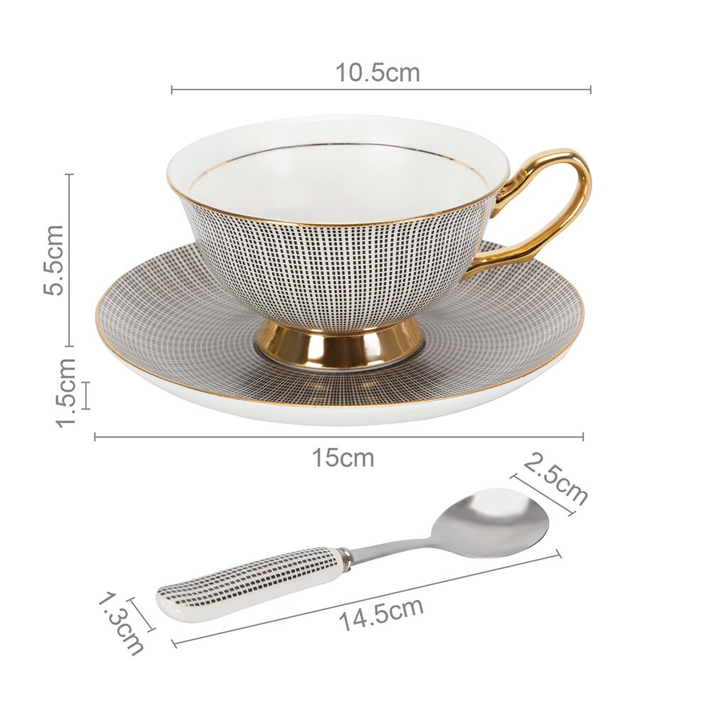 Coffee Cup Bone China Cup Spoon Saucer Set Lightwe... – Vicedeal