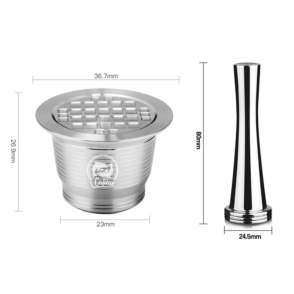 Refillable Square-hole Coffee Capsule Pod Filter Dripper Tamper ...