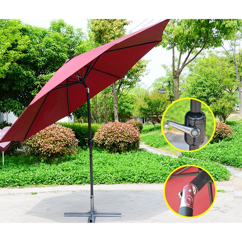 Outdoor Patio Umbrella Parasol Pool Beach Sun Shad... – Grandado